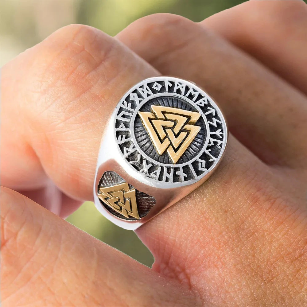 Bague viking valknut en métal – Viking-celtic